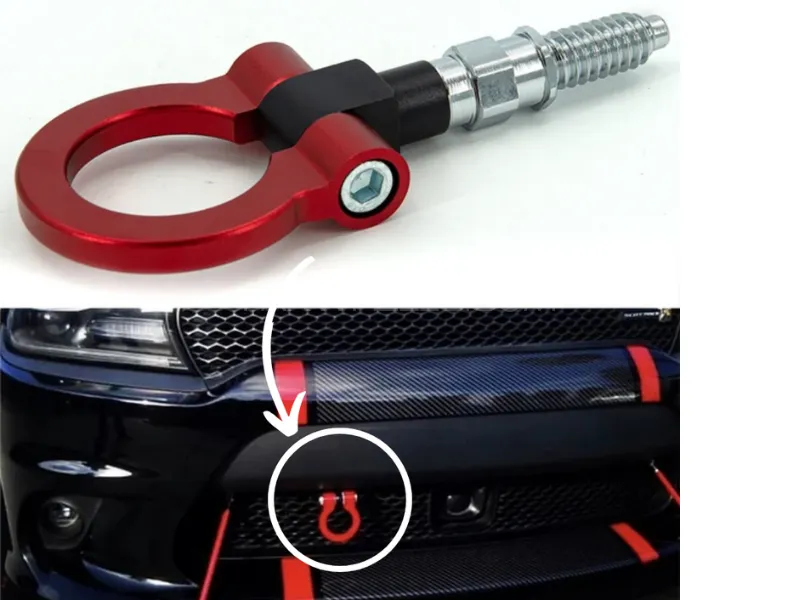 Buy Universal Premium Quality Car Tow Hook in Red Color Sturdy Wear resistant JP EU PakWheels